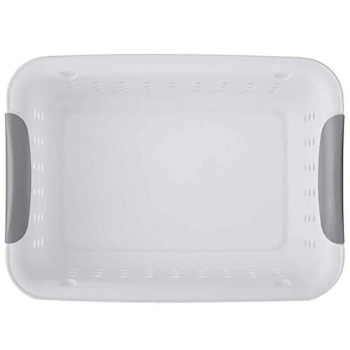 Sterilite 16228012 Small Ultra Basket, White With Titanium Inserts. Pack of 2