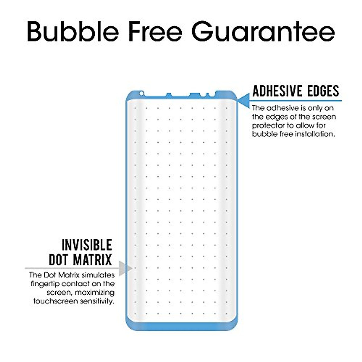 amFilm Glass Screen Protector for Samsung Galaxy S8 Plus, 3D Curved Tempered Glass, Dot Matrix with Easy Installation Tray, Case Friendly (Black)