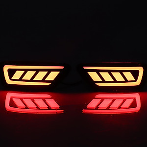 ECAHAYAKU Compatible With Jeep Compass 2011-2016,Jeep Grand Cherokee 2011-2021,Dodge Journey 2011-2017, LED Bumper Light Brake Light Rear Fog Lamp Dynamic Turn Signal Reflector
