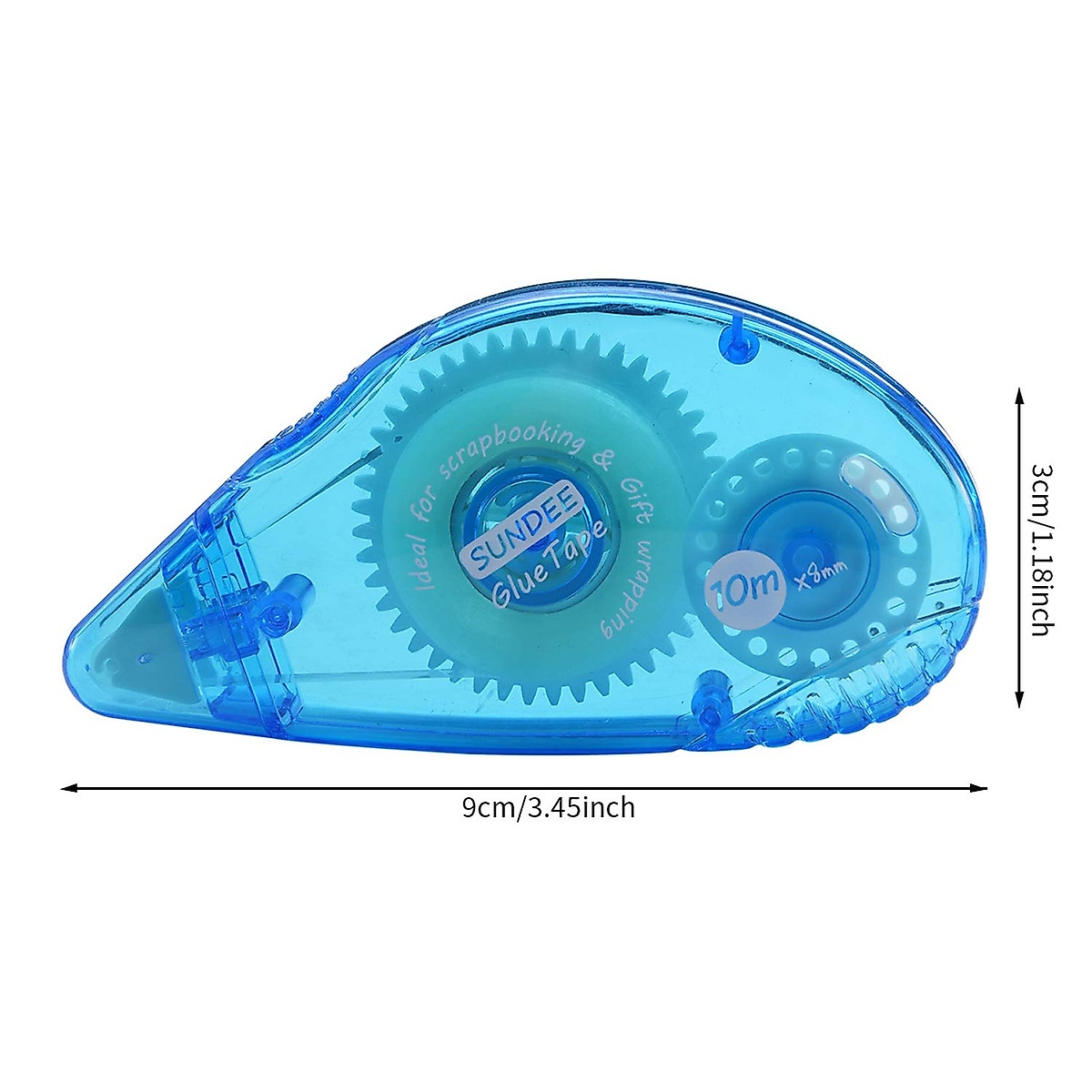 Glue Runner Permanent, Double Sided Adhesive Scrapbook Runner Tape Roller, 0.3-inch by 360-Inch, Permanent Adhesive Dots Roller Applicator, 4 Pack - Blue