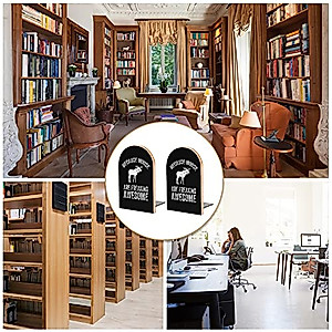 Because Moose are Freaking Awesome Bigl Wood Bookends Support Non-Slip Heavy Duty Shelves Book Stand for Office Home Kitchen Library
