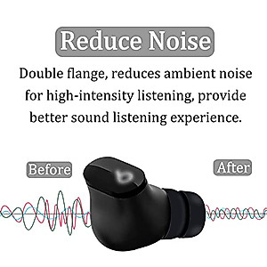 6 Pairs Double Flange Compatible with Beats Studio Buds/Fit Pro Ear Tips, S/M/L Replacement Noise Isolation Silicone Eartips Earbuds Fit in Case for Beat Studio Buds - 2 Flange Black