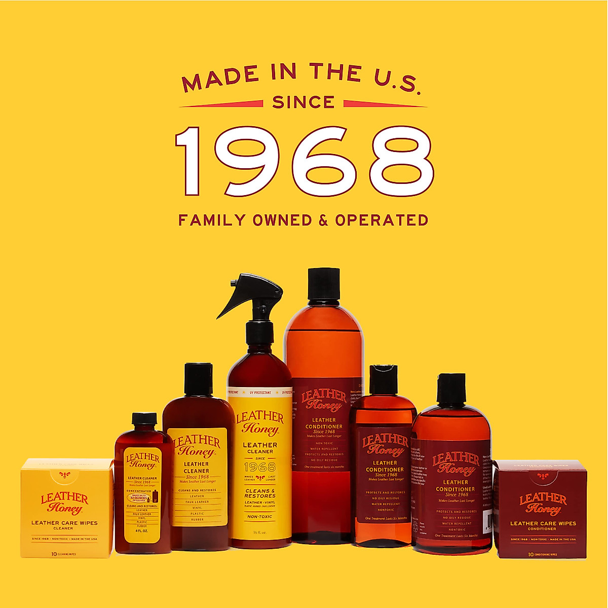 Leather Honey Leather Conditioner, Non-Toxic & Made in the Usa Since 1968. Protect & Restore Leather Couches & Furniture, Car Interiors, Boots, Jackets, Shoes, Bags & Accessories. Safe for Any Colors