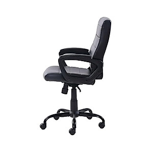 Bonded Leather Mid-Back Manager's Office Chair, Black