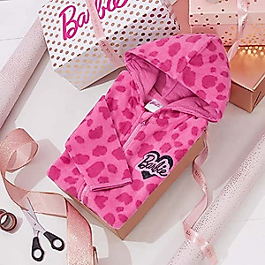 Barbie Girls Jacket Pink Hooded Fleece Girls' Jackets (Pink, 7-8 Years)