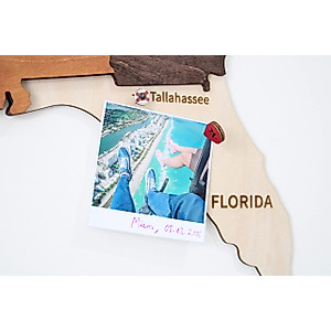 Jabihome 3D Wooden USA Map Wall Art, Wood United States Map with Push Pins, Gift for Him, Office Wall Decor, Gifts for Dad, Home Decor, US Travel Map with Pins, Patriotic Decor, Travel Gifts for Men (Size L: 60"L x 37.5"W)