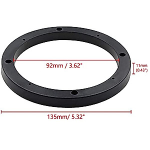 Mecion 2Pcs Auto Car Truck 4" Dia Universal Black Plastic Speaker Spacer Adaptor Ring Mounting Bracket