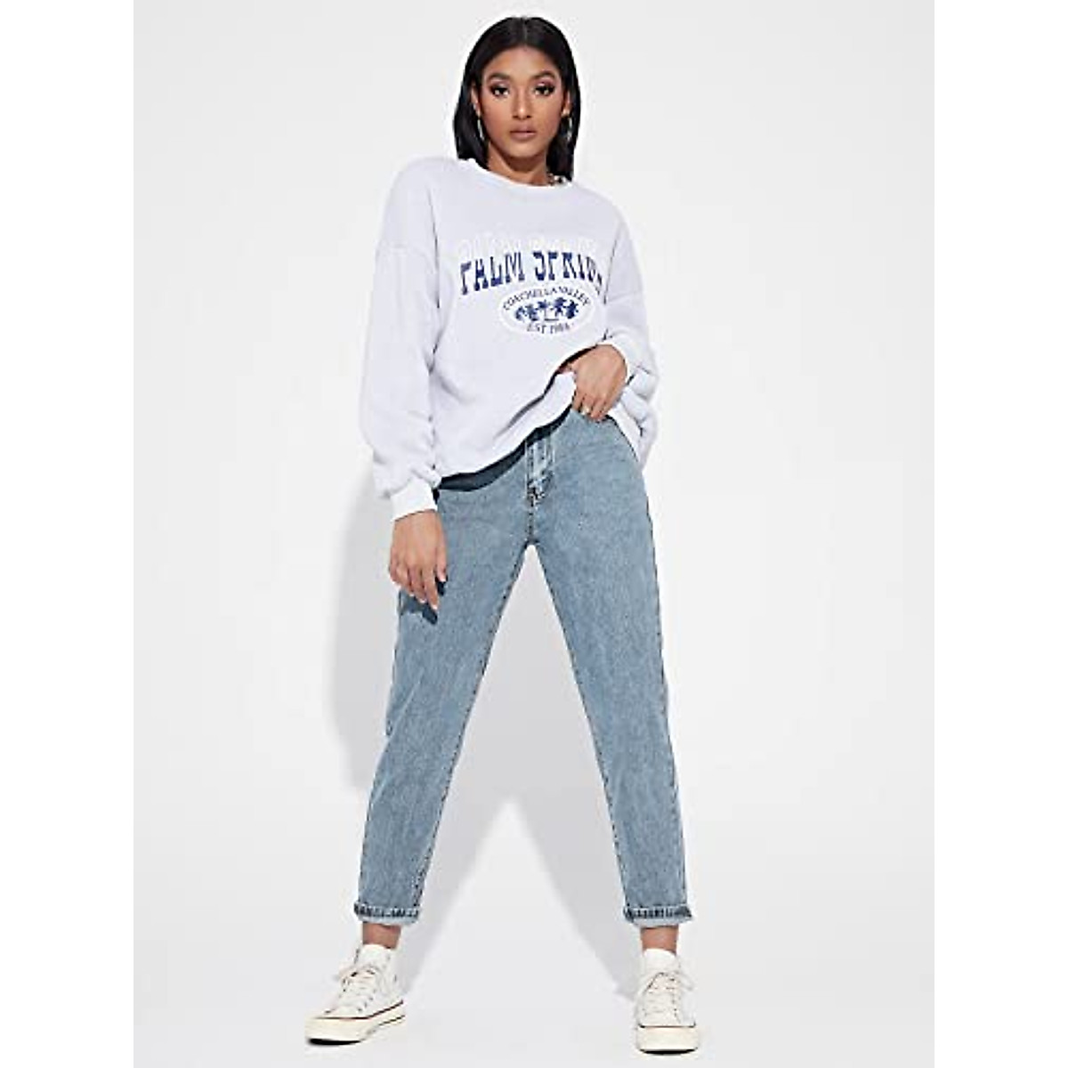 MakeMeChic Women's Straight Leg Jeans Casual High Waisted Denim Pants Light Wash L