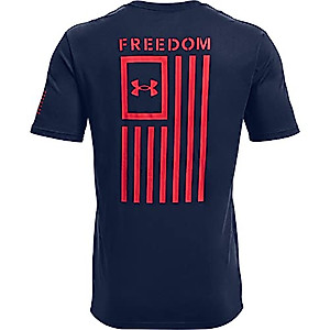Under Armour Men's New Freedom Flag T-Shirt , Steel Medium Heather (035)/Black , X-Large