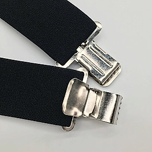 Sold_By_Cheapnwork Mens Braces Suspenders Black 50mm (Width) X Back Heavy Duty Biker Snowboard Trousers Elastic Tuxedo Pant