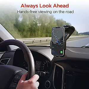 HyperGear Car Windshield Phone Mount Holder [Hands Free] Compatible for iPhone 14/13/12/Pro/Pro Max, Galaxy S23/S22/S21, Note 20 & More [Black] 13605