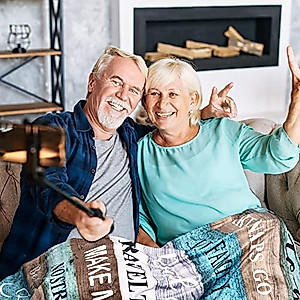 WILLBOND Retirement Gifts for Men Women Blanket Funny Retired Teacher Flannel Soft Fleece Nurse Blankets & Throws Gift Camping Throw Bed Police Coworker (Retro Style)