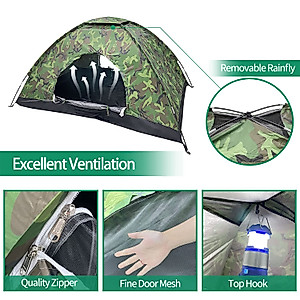 Sutekus Double Tent Camping Tent Lightweight 2 Person Backpacking Tent Camouflage Outdoor Equipment for Camping Hiking Biking Trip Upgraded Large Space (Double)