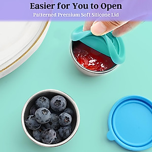 6x1.6 Oz Salad Dressing Containers With Lids, Small Leakproof Reusable Stainless Steel Salad Dressing Container To Go For Lunch Boxes,Sauce containers, Picnics,Travel Meal Prep And Kitchen Storage.