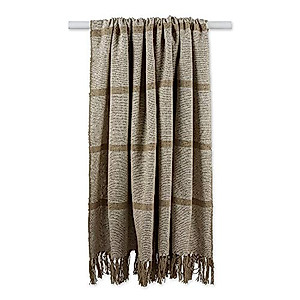DII Stone Stripe Homespun Throw, 50x60 with 2.5" Fringe