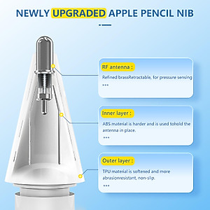 8 Pack Replacement Tips for Apple Pencil 1st and 2nd Generation, Accessories Compatible with iPad Pro Pencil Nibs