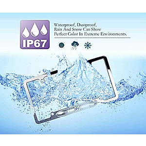 JPP License Plate Camera, JPP Backup Camera with LED Night Vision, Universal Car Rear View Camera for Any Vehicle, Waterproof Parking Reverse Camera with Long Service Life for Vehicles Truck Van SUV