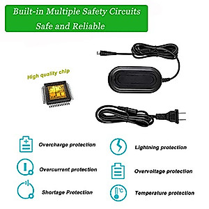 TKDY CA-110 Camcorder Charger CA110 Power Cable Kit for Canon VIXIA HF M50 R800 R80 R700 R500 M52 M500 HF-R70 HF-R72 HF-R700 R50 R52 R60 R200 R300, LEGRIA HF R206 R26 Cameras AC Adapter.