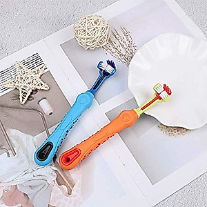 Orgrimmar 2 Pcs Three Sided Pet Toothbrush Dog Brush Addition Bad Breath Tartar Teeth Care Dog Cat Cleaning Mouth