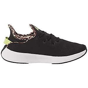 adidas Women's Cloudfoam Pure Sneaker, Black/Black/Pulse Lime, 8.5