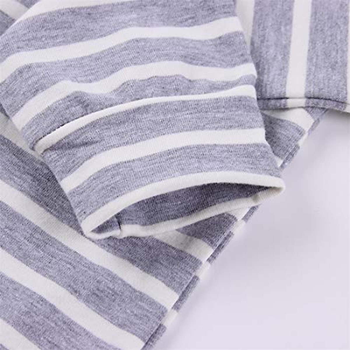 MODNTOGA Toddler Kids Girl Striped Long Sleeve Hoodie Pants Outfits Winter Sweatpants for 2-6Y (Gray, 120 (5T))