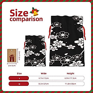 Drawstrings Christmas Gift Bags Snow-Fluttering-Plum Presents Wrapping Bags Xmas Gift Wrapping Sacks Pouches Medium
