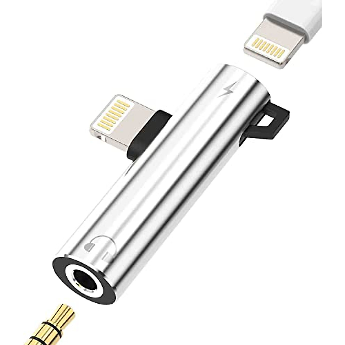Headphone Adapter Lightning to 3.5mm Aux Audio Jack and Charging Extender Dongle Earphone Headset Splitter Compatible with Iphone 11 12 13 Mini Pro Max Xs Xr X 7 8 Plus Ipad Air Para Converter Earbud