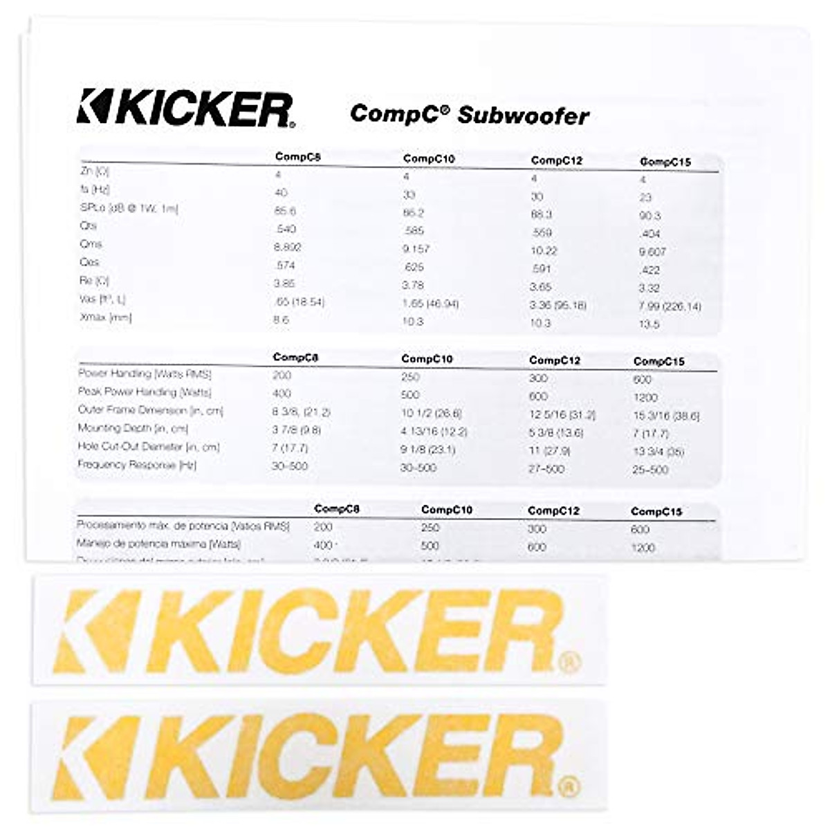 Kicker Subwoofer Package (2) 44CWCD104 Comp C Car Audio Dual 4 Ohm 10" Sub CWCS10 Pair