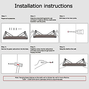 EYMPEU Floating Shelves Set of 3, Rustic Wall Shelf with Bar Triangle Bracket for Wall Mounted Hanging, Bathroom, Kitchen, Bedroom, Living Room, Plant