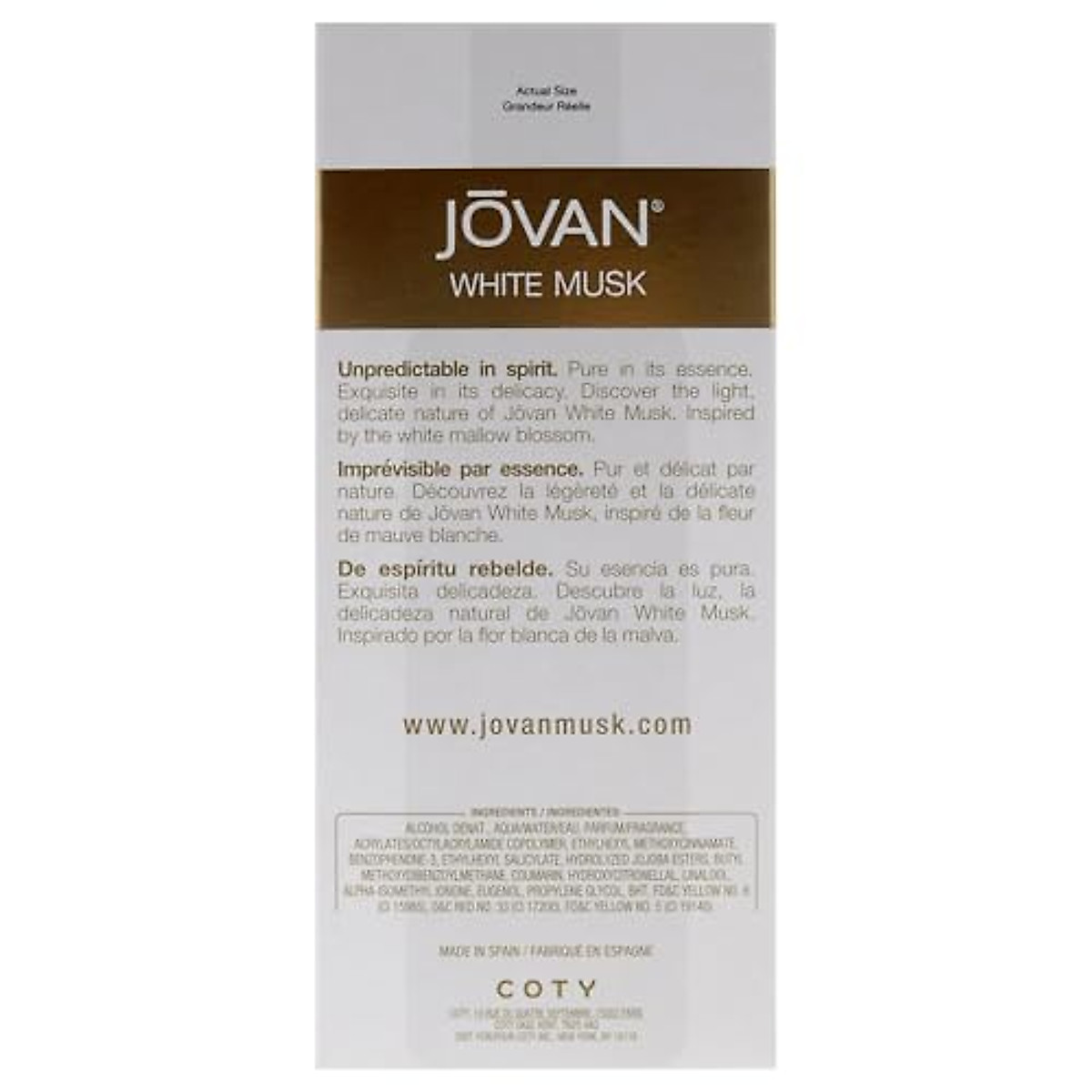 White Musk By Jovan For Women, Cologne Spray, 3.25-Ounce Bottle