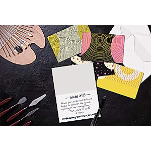 Better Office Products 100-Pack All Occasion Greeting Cards, Modern Art Designs, Assorted Blank Note Cards, 4 x 6 inch, 6 Exclusive Abstract Designs, Blank Inside, with Envelopes