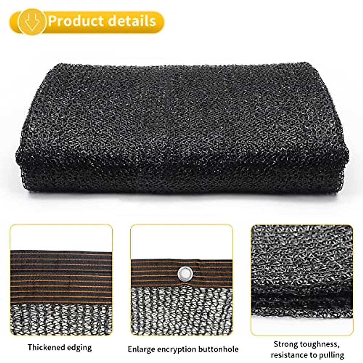 30% Shade Cloth Garden Shade Mesh Net with Grommets - Sun Shade Cover for Pergola, Patio Plants, Greenhouse, Chicken Coop, Outdoor (6.5Ft x 20Ft)