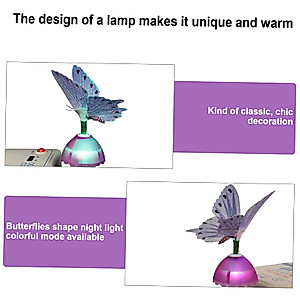 Hemobllo Butterflies Visual Lamp 7 LED Lamp 3D Night Light Lamp LED Lamp for Bedroom