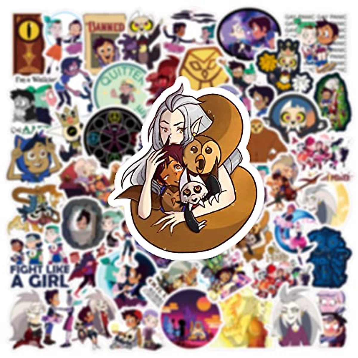 NG2D58 The owl House 50 PCS Stickers Pack Aesthetic The Vinyl Movie Colorful Waterproof for Water Bottle Laptop Bumper Car Bike Luggage Guitar Skateboard…, 2-4inch