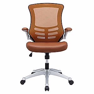 Modway Attainment Mesh Vinyl Modern Office Chair in Tan