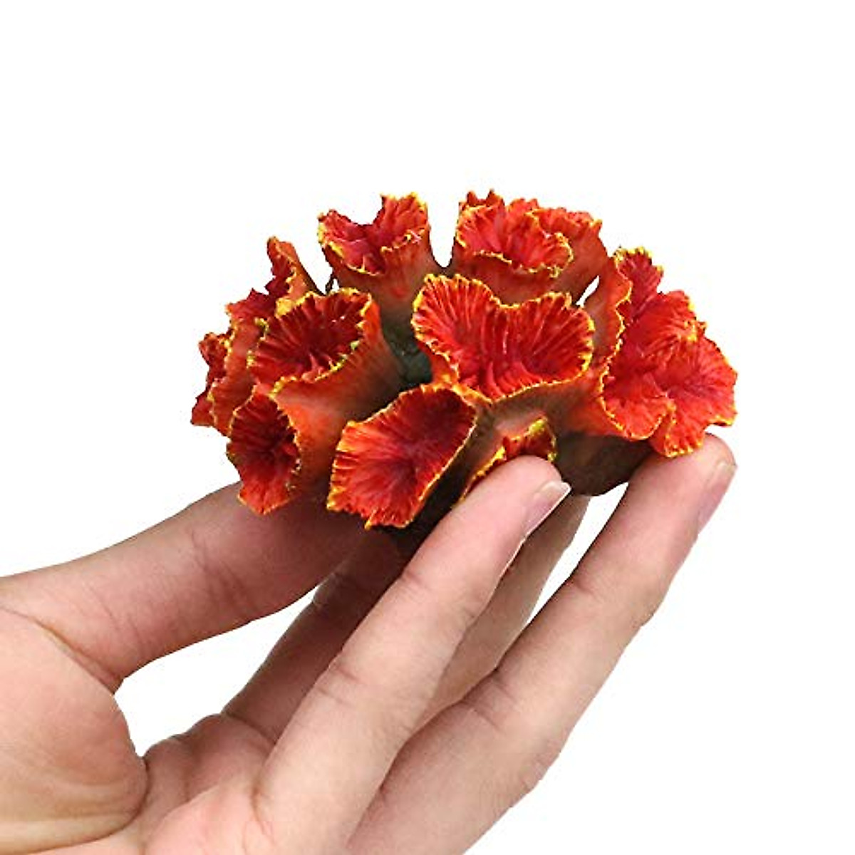 Danmu 1Pc of Polyresin Coral Ornament, Aquarium Coral Decor 3 1/10" x 2 1/3" x 1 9/10" for Fish Tank Aquarium Decoration