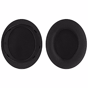 Geekria Comfort Mesh Fabric Replacement Ear Pads for Philips SHP9500, SHP9500S Headphones Ear Cushions, Headset Earpads, Ear Cups Cover Repair Parts (Black)