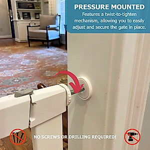 Cardinal Gates XTPPG Extra Tall Pressure Mounted Baby Gate - Adjustable Indoor Dog Gate - 36 Inch Tall Steel Safety Gate for Kids & Pets - 29.5 to 32.5 Inches Wide - Black