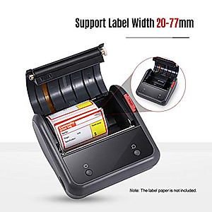 VIBY Portable 80mm Thermal Label Printer BT Label Maker Sticker Machine with Rechargeable Battery for iOS Android Computer