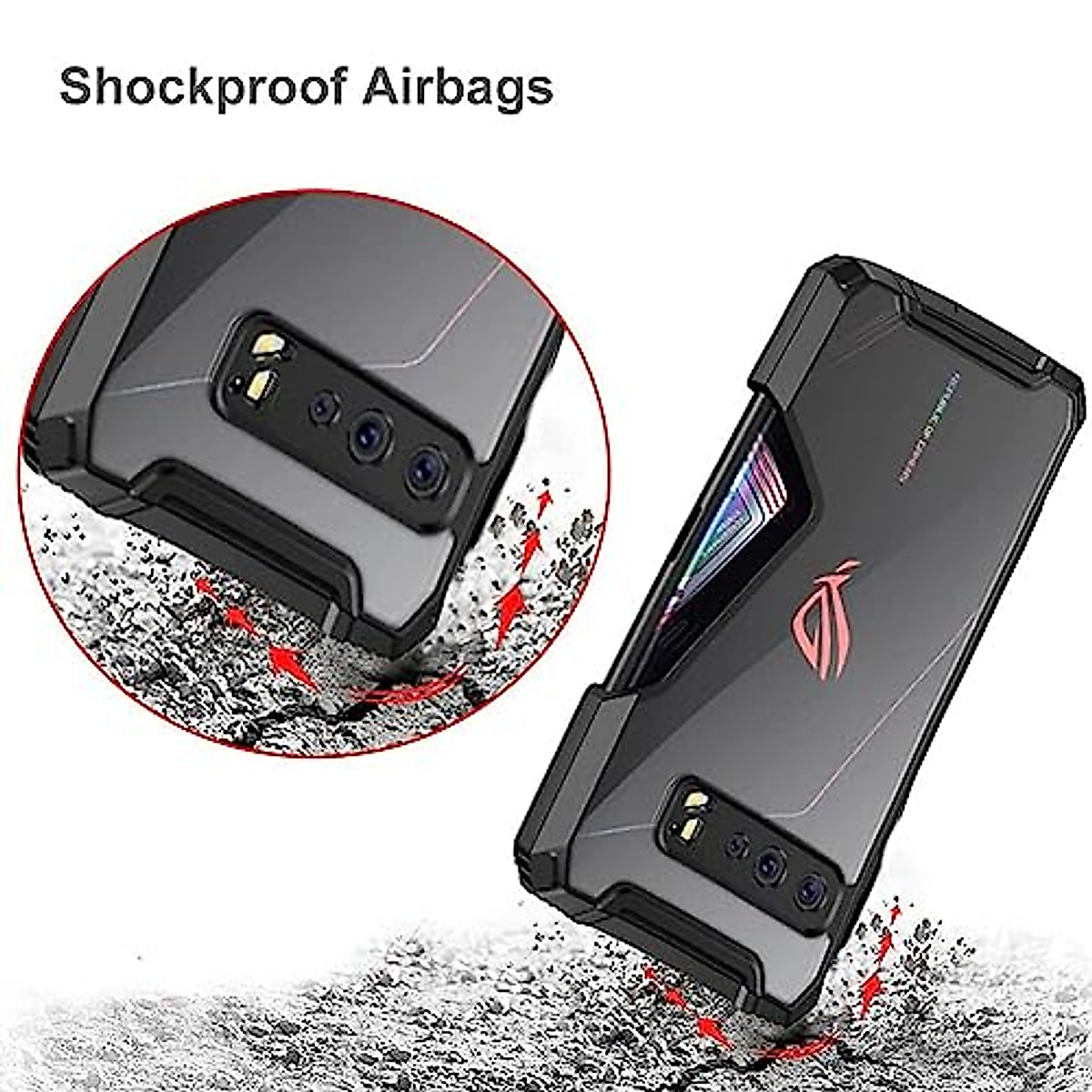 Fanbiya Case for ASUS ROG Phone 3, Cellphone Radiator Compatible, Heat Dissipation Magnetic Back, Ultra Clear Shockproof Case with Tempered Glass (ROG 3, Clear)