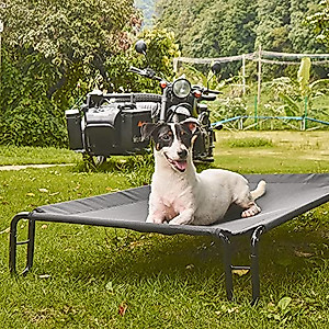 pettycare Outdoor Elevated Dog Bed Cot, Raised Dog Cots Beds, No Screws, Stable Frame & Durable Supportive Teslin Recyclable Mesh, Breathable, Indoor and Outside Pet Beds, Fits up to 40 lbs, Medium