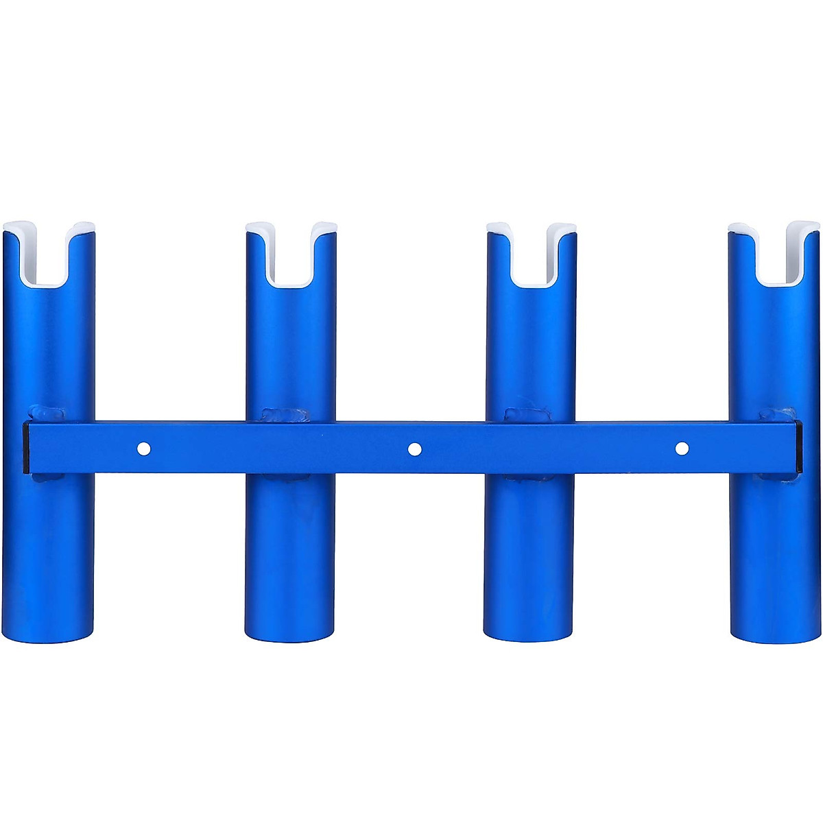 Wall-Mounted Aluminium Fishing Rod Holders, Blue 4 Tubes Linked Fishing Rod Rack, Holds 4 Rods, Surf Fishing Pole Holders for Boat Marine Yacht Camper RV