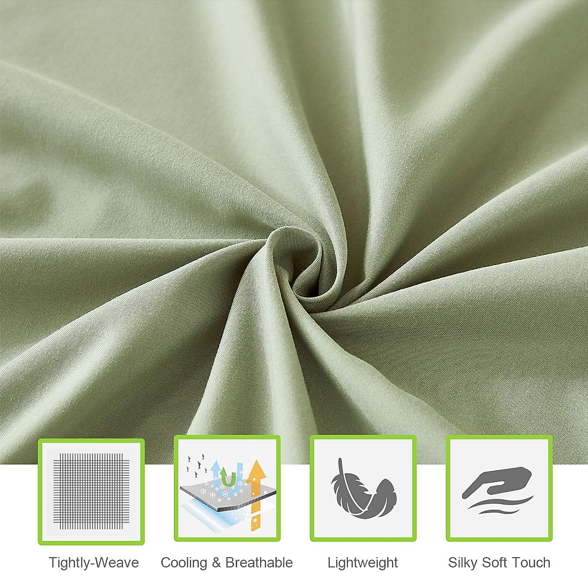 ILAVANDE Queen Sheets Set 6 Piece,Hotel Luxury Super Soft 1800 Series Microfiber Queen Bed Sheets Set-Wrinkle Free & Breathable-14 Deep Pocket Sheets for Queen Size Bed(Queen,Sage Green)