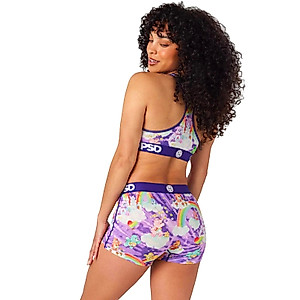 PSD Women's Retro Care Bears Boy Shorts, Purple, S