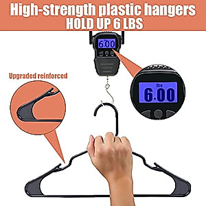 HOUCOC Plastic Hangers 20 Pack - Heavy Duty Dry Wet Clothes Hangers,Space Saving Super Lightweight Organizer Laundry Hangers Perfect for Everyday Use on Shirts Coats Pants Dress Skirts (White Hangers)