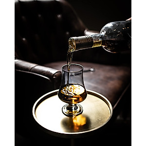 Amehla Handblown Whiskey Tasting Set of 2, 5-ounce Whisky Glasses with Water Dropper Pipette - Snifter for Sipping Bourbon Copita Scotch Glass Set for Nosing and Drinking Spirits