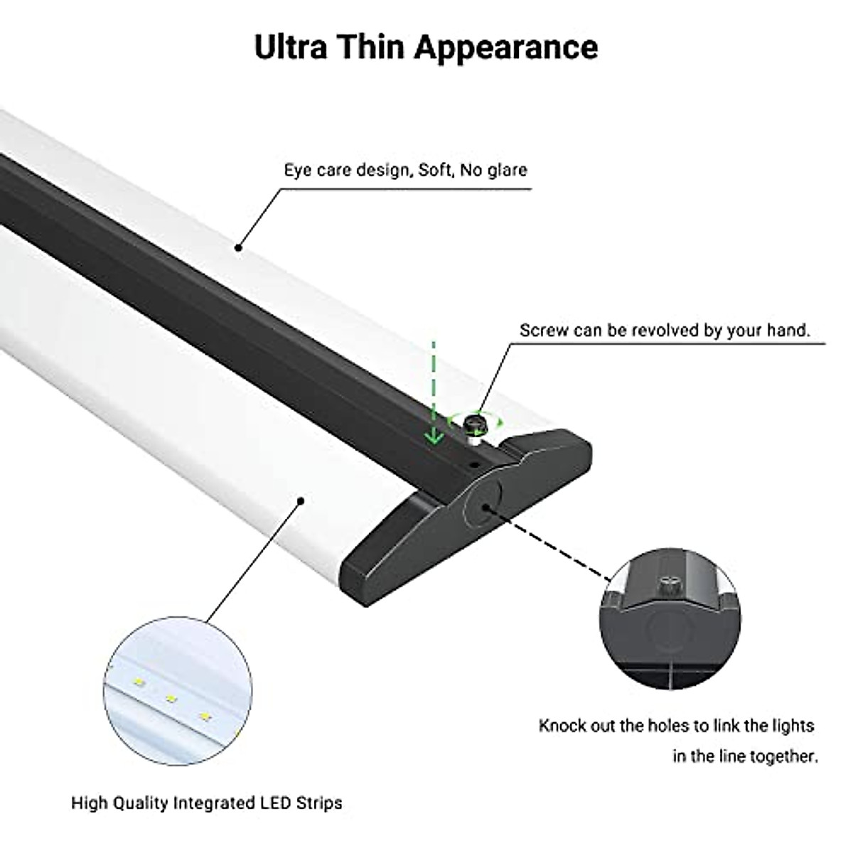 TychoLite 110W 8FT Led Shop Lights Ultra Slim 8 Foot Led Light Fixtures Ceiling Mount for Garage, No Glare, 12600 Lumens, 5000K Daylight, 8 Foot Wrap Led Lighting for Workshop, 1 Pack