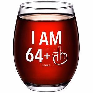 65th Birthday Gifts Wine Glass Men Women | 1959 Birthday Gift for Man Woman turning 65 | Funny 65 th Party Supplies Decorations Ideas | Sixty Five Year Old Bday | 65 Middle Finger Gag Wine Presents