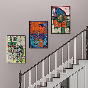 Aesthetic Abstract Canvas Framed Wall Art Large Size 24" X 16" X 3 Pieces Modern Art Natural Minimalist Posters Prints Living Room Bedroom Bathroom Kitchen Office Wall Decor (White)