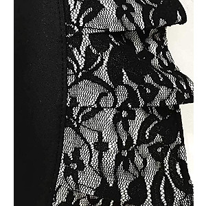 Floosum Black Lace Flirty Apron with Pocket, Fun Retro Sexy Cooking Pinup Aprons for Women Girls